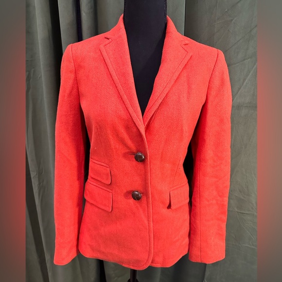 J. Crew | Jackets & Coats | Jcrew Orange Tweed Blazer | Poshmark